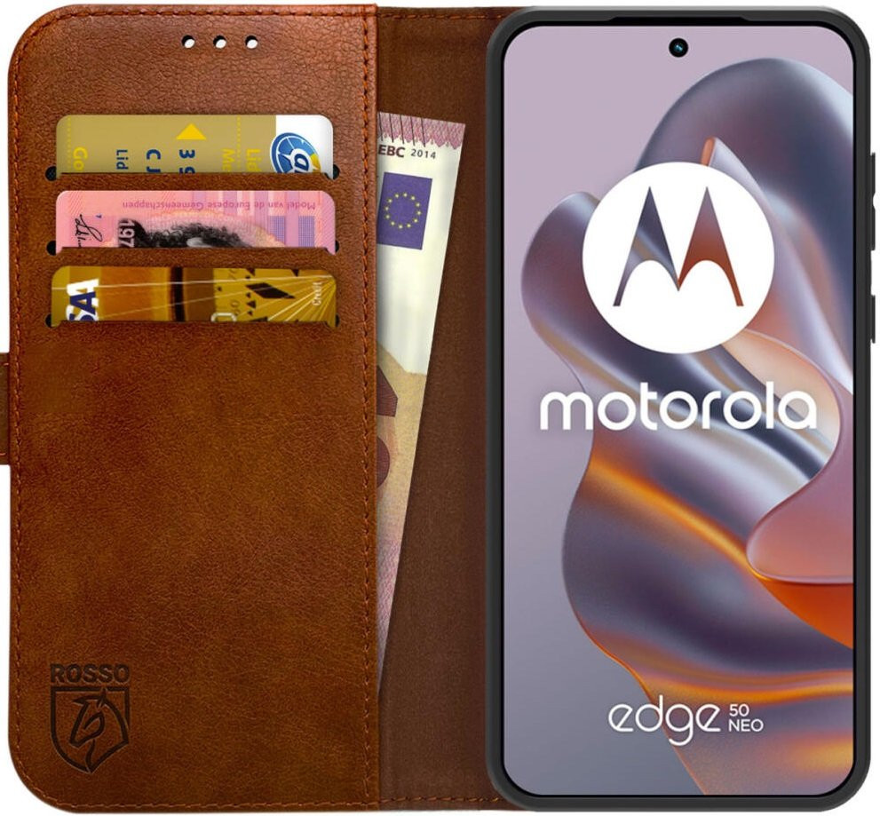 Θήκη Motorola Edge 50 Neo Rosso Element PU Πορτοφόλι Brown - UniqueShop