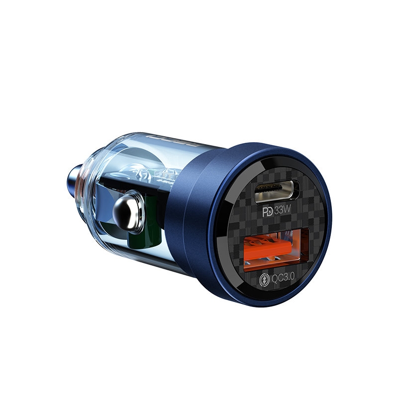 Recci Journey RCC-N17 - Διάφανος Γρήγορος Φορτιστής Αυτοκινήτου με 1 x USB-A / 1 x Type-C - 33W ...